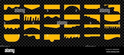 Border Shape And Separator Set With Drops Waves Organic And Geometric Shapes Isolated Vector