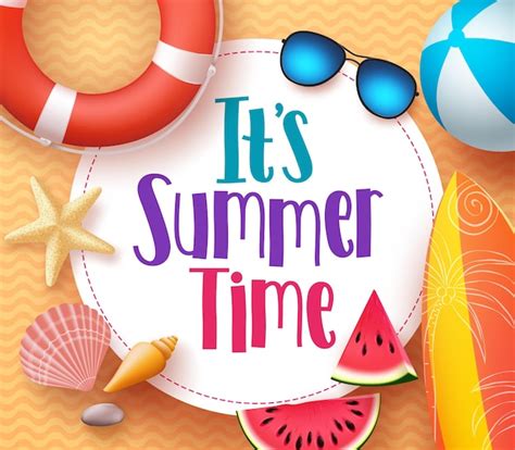 Premium Vector | Its summer time vector banner design template with ...
