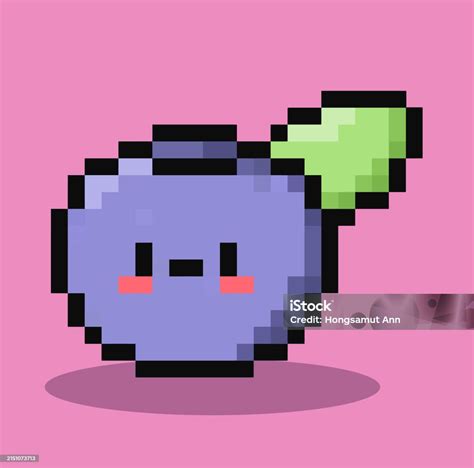 Blueberry Cartoon In 8 Bit Pixel Art Stock Illustration Download