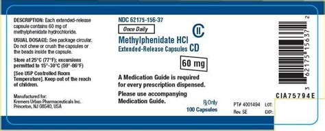 Methylphenidate Cd Capsules Fda Prescribing Information Side Effects