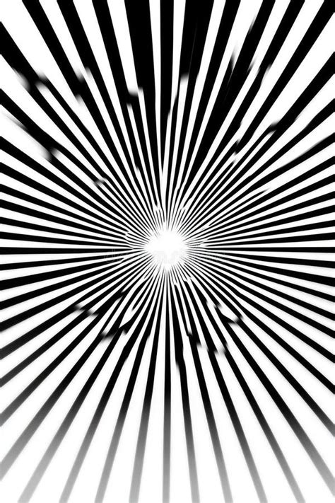 Dynamic Black And White Radial Pattern With Converging Lines Optical