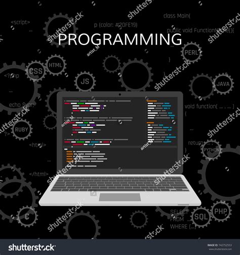 Programming Coding Web Development Concept Vector Stock Vector Royalty