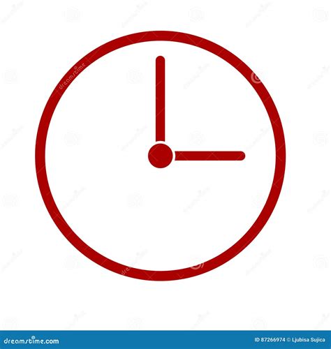 Vector Clock Red Icon Stock Vector Illustration Of Clock 87266974