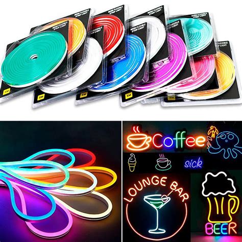 12v 5m Diy Cuttable Neon Led Strip Light Flexible Waterproof Neon Sign