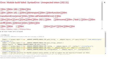 Forked React Scripts Overlay Content Contains Unwanted Chars Issue Facebook Create