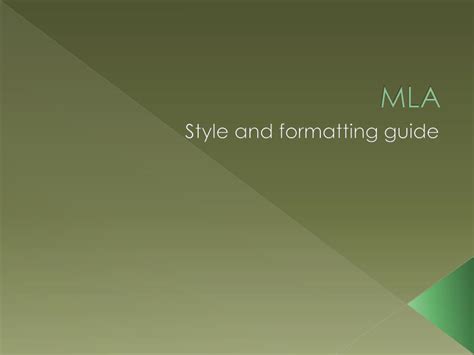 PPT MLA PowerPoint Presentation Free Download ID 2587182