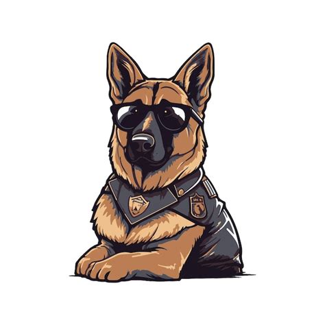 Premium Vector Cool German Shepherd Police Dog As A Cartoon Vector