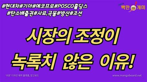 4월24일월 시장의 조정이 녹록치 않은 이유현대차기아에코프로posco홀딩스탄소배출권사료곡물방산조선 Youtube