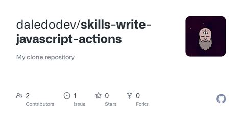 Github Theixdevskills Write Javascript Actions My Clone Repository