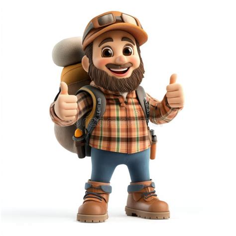 A Cartoon Man With A Beard And Glasses Is Giving A Thumbs Up Stock