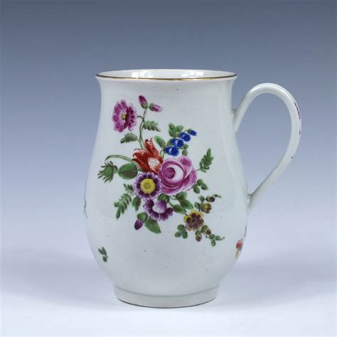 Worcester Porcelain Bell Shape Floral Pattern Mug C1775