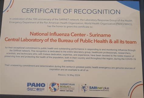 Suriname Ontvangt 2 Awards En 1 Certificaat Van Erkenning