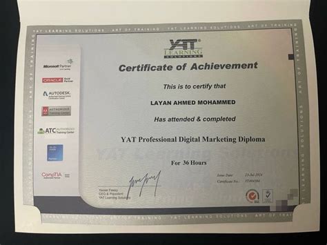 Completed Digital Marketing Diploma From Yat Learning Layan Ahmed Posted On The Topic Linkedin