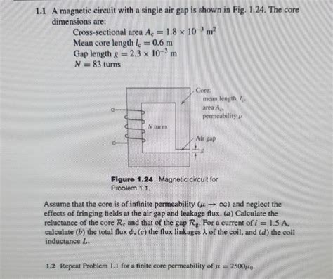Solved 1 A Magnetic Circuit With A Single Air Gap Is Shown Chegg
