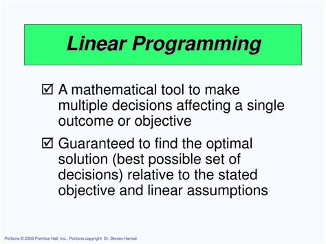 Ppt Ops 301 Module B And Additional Topics In Linear Programming