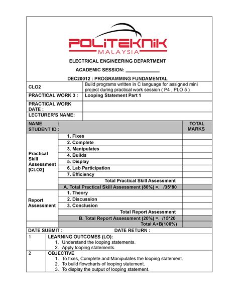 Fundamental Programming Electrical Engineering Department Academic