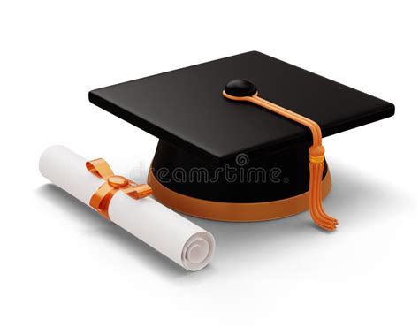Graduation Cap With Diploma 3d Rendering Stock Illustration Illustration Of Graduation