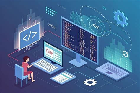 Concept Of Computer Programming Or Developing Software Or Game