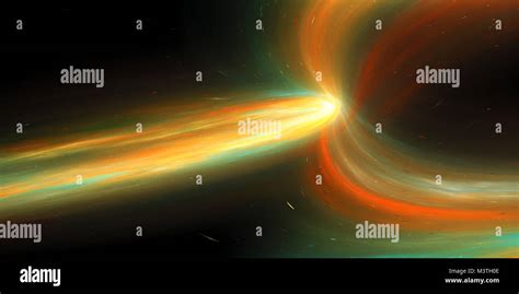 Fiery Mysterious Comet In Space Computer Generated Abstract Background