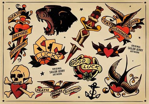 Sailor Jerry Style Sailor Jerry Tattoos Sailor Jerry Tattoo Flash