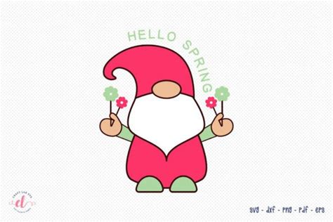 Spring Gnome Svg Gnome With Flower Graphic By Craftlabsvg · Creative