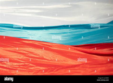 Russian Wave Flag Fabric In Colors Of State Flag Of Russian Federation