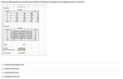 Solved Using The Following Excel Screenshot What Would The Chegg