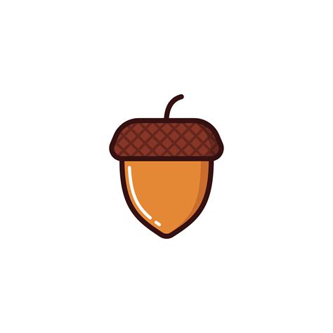 Acorn Icon With Simple Colorfull Style Vector Illustration 34580182
