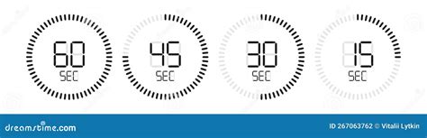 Pictogrammen Voor Elektronische Timer Klok Stock Illustratie