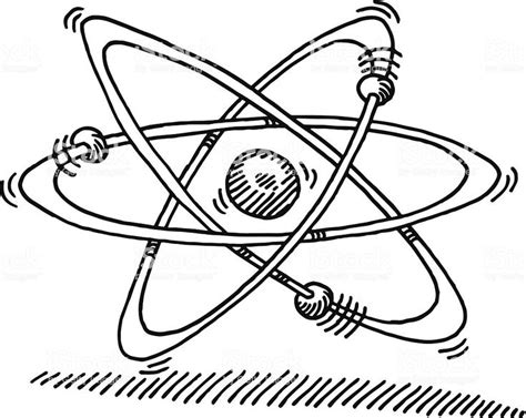 An Image Of A Black And White Drawing Of A Science Object With Two Circles Around It