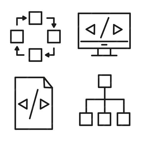 Premium Vector Programming Code Application Icon Set Vector Illustration Eps 10