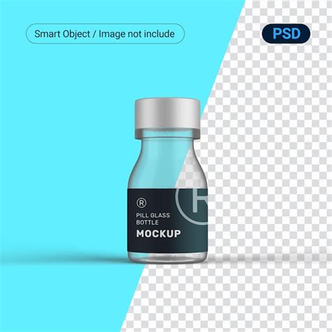 Premium Psd Small Pill Glass Bottle Mockup