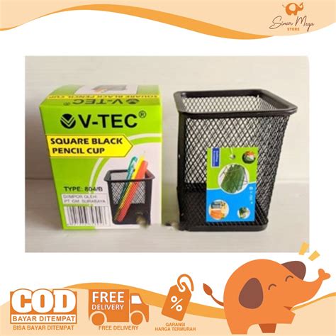 Jual V TEC Vtec Desk Pen Kotak VT 804 Black Hitam Tempat Pensil Pulpen