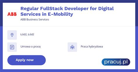 Oferta Pracy Regular Fullstack Developer For Digital Services In E Mobility Abb Business