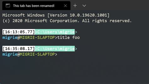 Ability To Rename Tab Title At Runtime · Issue 1079 · Microsoftterminal · Github