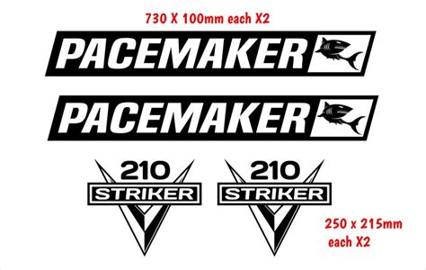 Pacemaker Striker Retro Boat Decal Kit Four 4 Decals Confirm Your