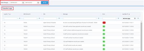 Transfer Logs In Mat Finance Bromcom Documentation Centre
