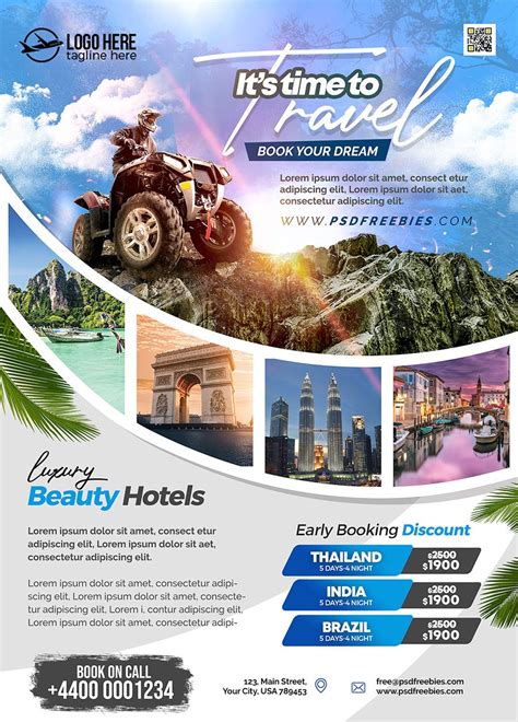 Travel Tours Business Flyer Design PSD Travel Brochure Design Travel