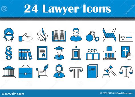 Lawyer Icon Set Stock Vector Illustration Of Justice 255221238