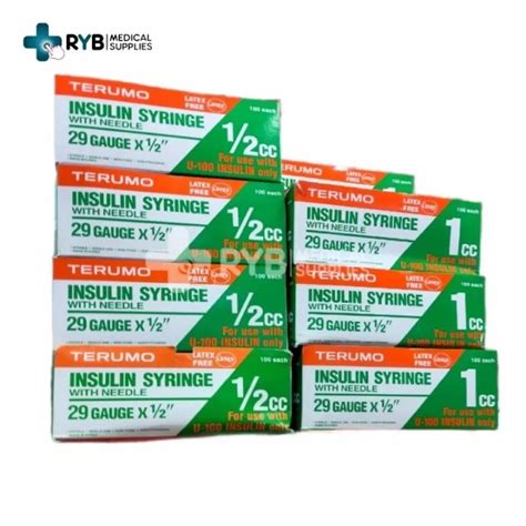 Terumo Insulin Syringe With Needle Gauge 29 ½cc 1cc Sold Per Box