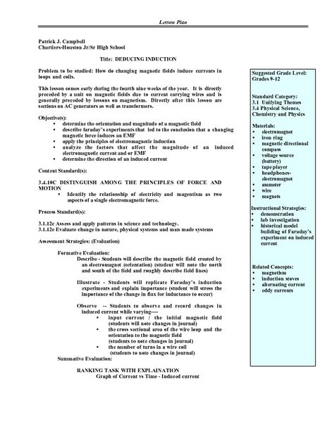 Deducing Induction Lesson Plan For 9th 12th Grade Lesson Planet