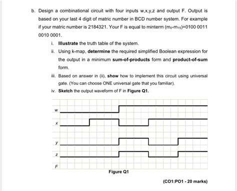 solved b design a combinational circuit with four inputs