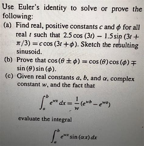 solved use euler s identity to solve or prove the