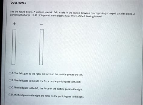 Solved See The Figure Below A Uniform Electric Field Exists In The
