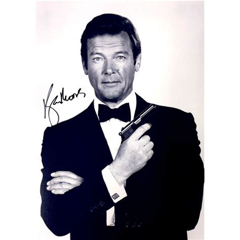 Roger Moore Autograph Signed James Bond 007 Photo