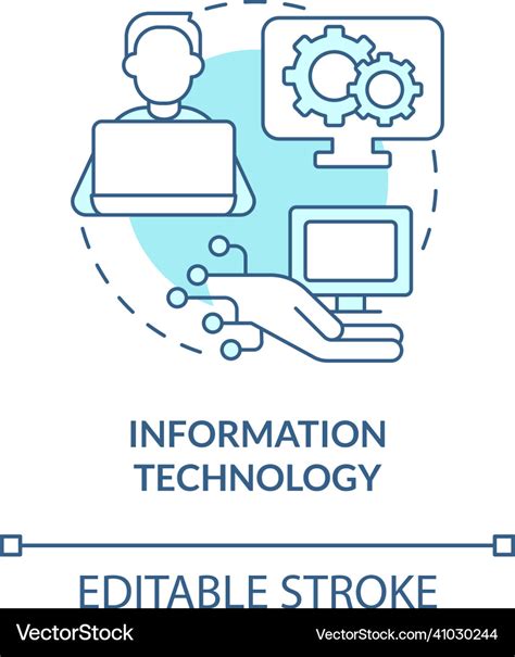 Information Technology Turquoise Concept Icon Vector Image