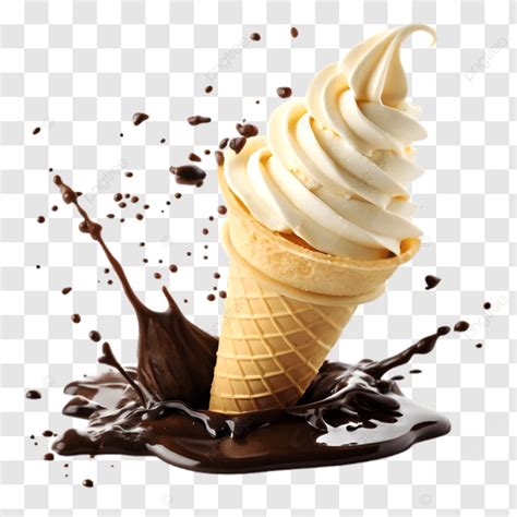 풍부한 초콜릿 소스를 얹은 맛있는 바닐라 아이스크림 스쿠프 바닐라 아이스크림 스쿱 초콜릿 소스 튀김 맛있는 아이스크림 스쿱 Png 일러스트 및 이미지 에 대한 무료