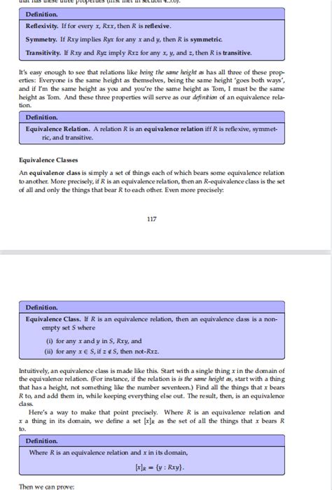 solved if is an equivalence class and x and y things in its