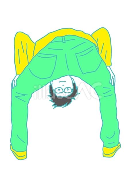 股から顔を覗かせる男性イラスト No 23231509／無料イラストフリー素材なら「イラストac」