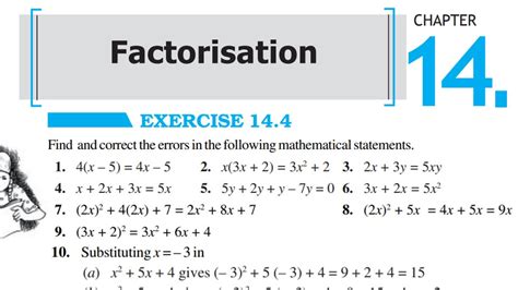 Ch Factorisation Full Exercise Class Maths RBSE CBSE NCERT YouTube